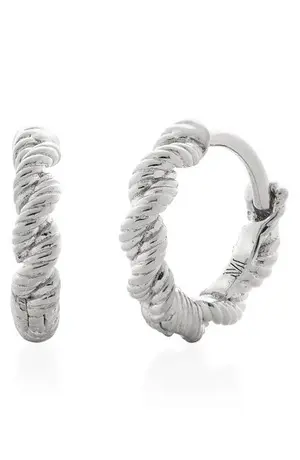 Monica Vinader Corda Huggie Hoop Earrings - Sterling Silver