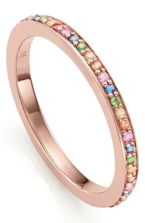 Monica Vinader Monica Vinader Skinny Semiprecious Stone Stacking Eternity Ring Rose Gold