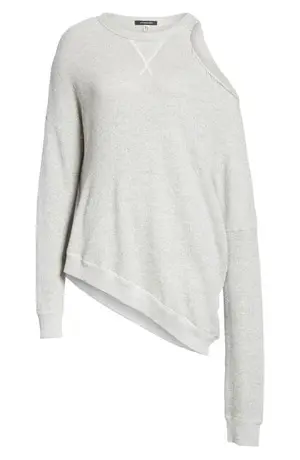 R13 Distressed Cold-shoulder Sweatshirt