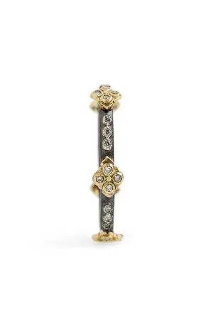 Armenta Old World Crivelli Diamond Stack Ring - Blackened Silver/ Yellow Gold