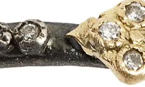 Armenta Old World Crivelli Diamond Stack Ring - Blackened Silver/ Yellow Gold