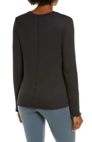 Zella Lettuce Edge Long Sleeve Rib T-shirt
