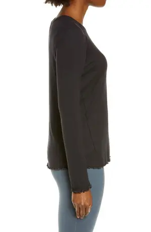 Zella Lettuce Edge Long Sleeve Rib T-shirt