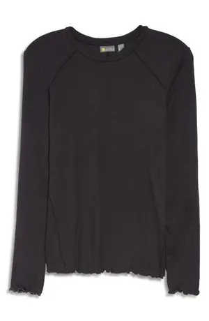 Zella Lettuce Edge Long Sleeve Rib T-shirt