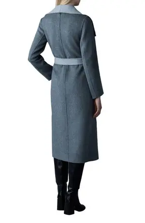 Mackage Mai Wool Wrap Coat - Carbon Mix-light Grey Mix