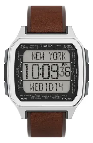 Timex® Timex Command Urban Digital Leather Strap Watch