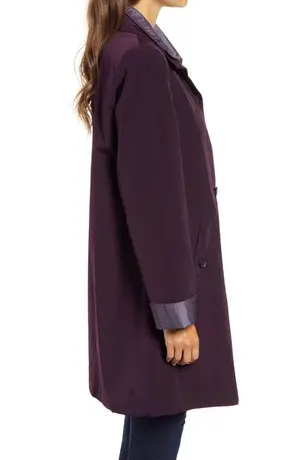 Gallery Water Resistant Hooded Rain Jacket - Blackberry