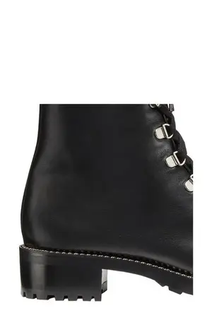 STUART WEITZMAN Kolbie Combat Boot - Black/silver