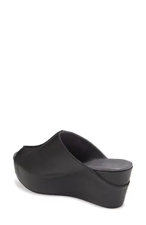 CHOCOLAT BLU Wynn Peep Toe Mule - Black Leather