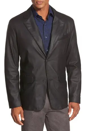 Remy Leather Lite Button Blazer