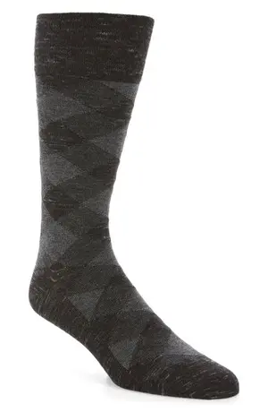 Cole Haan Twist Plaid Socks - Black