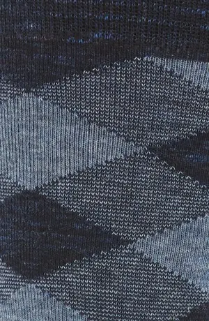 Cole Haan Twist Plaid Socks - Blue Rain Heather