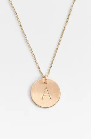 NASHELLE Nashelle 14k-Gold Fill Initial Disc Necklace 14k Gold Fill A