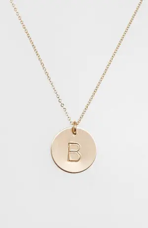 NASHELLE Nashelle 14k-Gold Fill Initial Disc Necklace 14k Gold Fill B