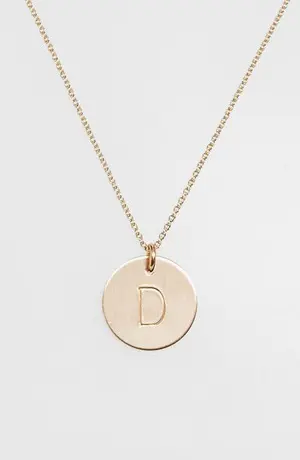 NASHELLE Nashelle 14k-Gold Fill Initial Disc Necklace 14k Gold Fill D