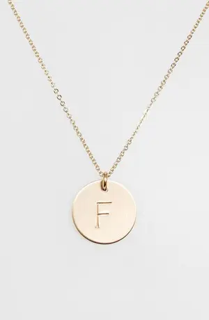 NASHELLE Nashelle 14k-Gold Fill Initial Disc Necklace 14k Gold Fill F