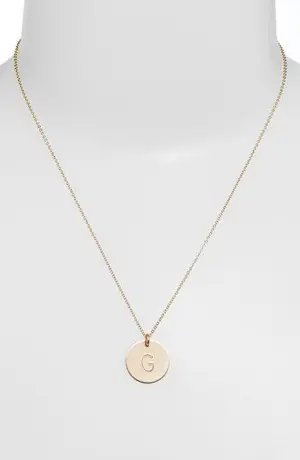 NASHELLE 14k-gold Fill Initial Disc Necklace - 14k Gold Fill G