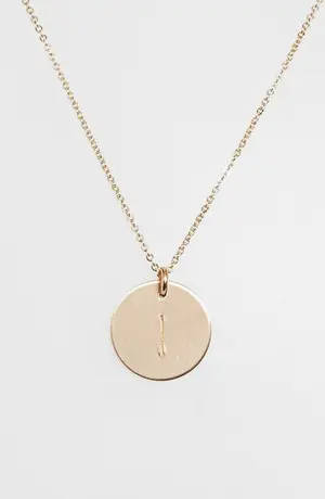 NASHELLE Nashelle 14k-Gold Fill Initial Disc Necklace 14k Gold Fill I