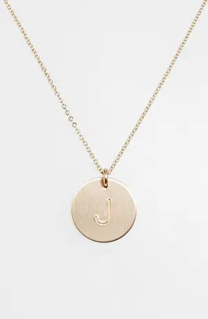 NASHELLE Nashelle 14k-Gold Fill Initial Disc Necklace 14k Gold Fill J