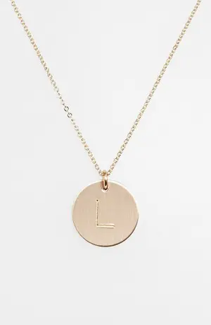 NASHELLE Nashelle 14k-Gold Fill Initial Disc Necklace 14k Gold Fill L