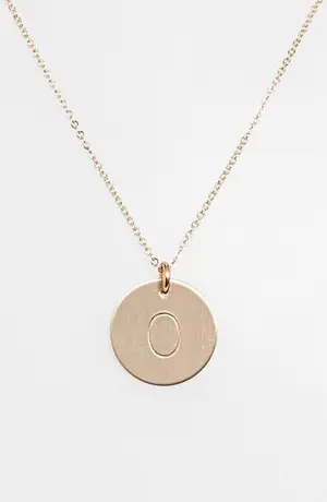 NASHELLE 14k-gold Fill Initial Disc Necklace - 14k Gold Fill O