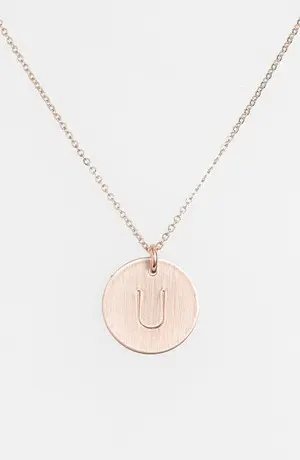 NASHELLE 14k-gold Fill Initial Disc Necklace - 14k Gold Fill U