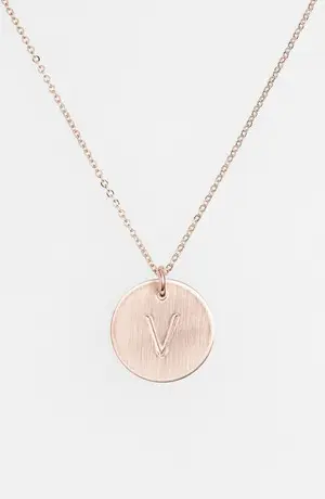 NASHELLE Nashelle 14k-Gold Fill Initial Disc Necklace 14k Gold Fill V