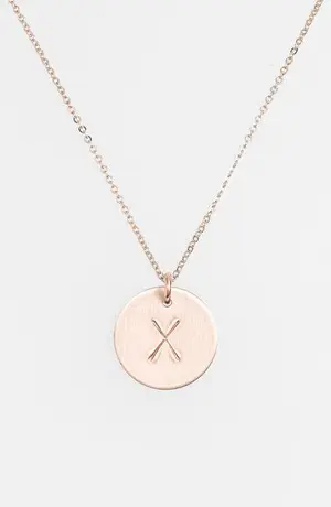 NASHELLE Nashelle 14k-Gold Fill Initial Disc Necklace 14k Gold Fill X