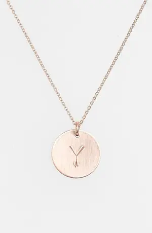 NASHELLE Nashelle 14k-Gold Fill Initial Disc Necklace 14k Gold Fill Y