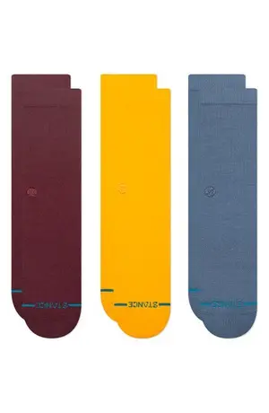 Stance Icon Assorted 3-pack Crew Socks - Wine