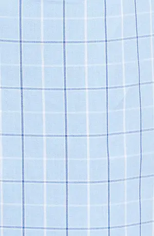 Majestic International Cotton Short Pajamas - Light Blue Check
