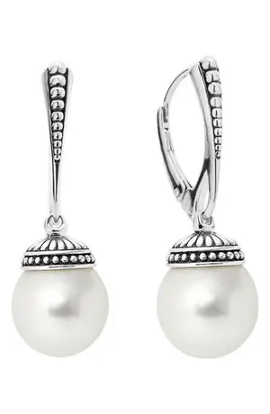 Lagos Luna Freshwater Pearl Drop Earrings - Silver/pearl