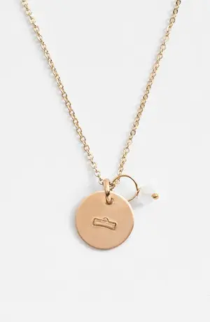 NASHELLE 14k-gold Fill & Semiprecious Birthstone Zodiac Mini Disc Necklace - Libra