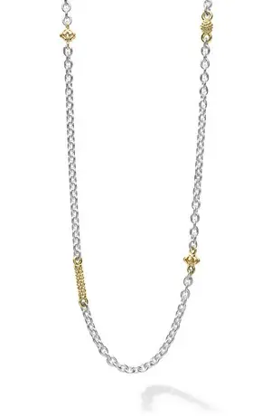Lagos Caviar Icon Charm Chain Necklace