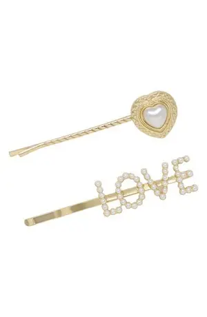 Ettika Love Hair Pin Set - Gold