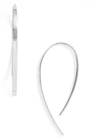 Lana Jewelry 14k Gold Mini Flat Hooked-On Hoop Earrings White Gold