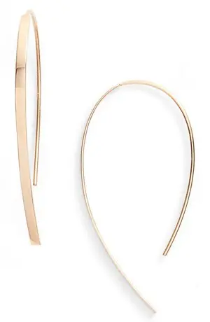 Lana Jewelry 14k Gold Mini Flat Hooked-on Hoop Earrings - Yellow Gold