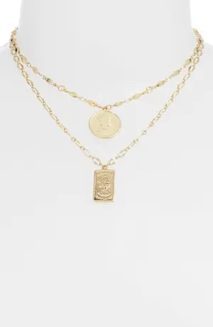 Ettika Set Of 2 Pendant Necklaces - Gold