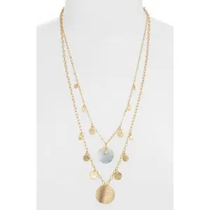 Ettika Set Of 2 Disc Station Necklaces - Gold
