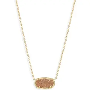 Kendra Scott Elisa Birthstone Pendant Necklace - Gold Spice Drusy