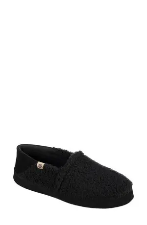 Acorn Fleece Slipper - Black Berber