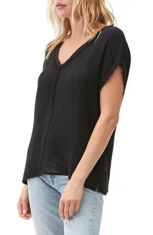 Michael Stars Draya V-Neck T-Shirt Black