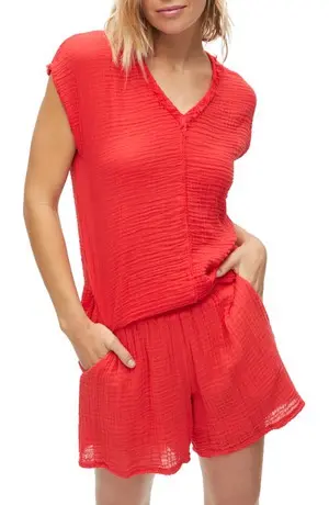 Michael Stars Draya V-Neck T-Shirt Salsa