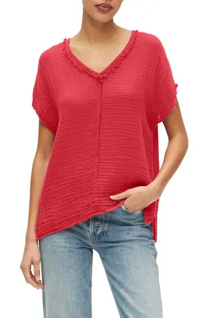 Michael Stars Draya V-Neck T-Shirt Sangria