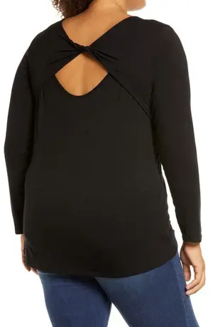 Loveappella Twist Back Top - Black
