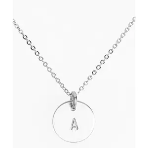 NASHELLE Nashelle Initial Mini Disc Necklace Sterling Silver A