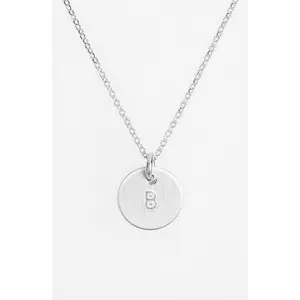 NASHELLE NASHELLE Initial Mini Disc Necklace Sterling Silver B