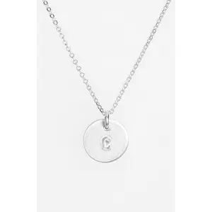 NASHELLE NASHELLE Initial Mini Disc Necklace Sterling Silver C