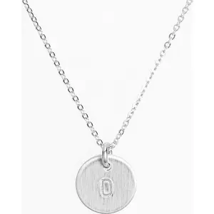 NASHELLE NASHELLE Initial Mini Disc Necklace Sterling Silver D