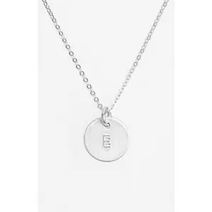 NASHELLE NASHELLE Initial Mini Disc Necklace Sterling Silver E